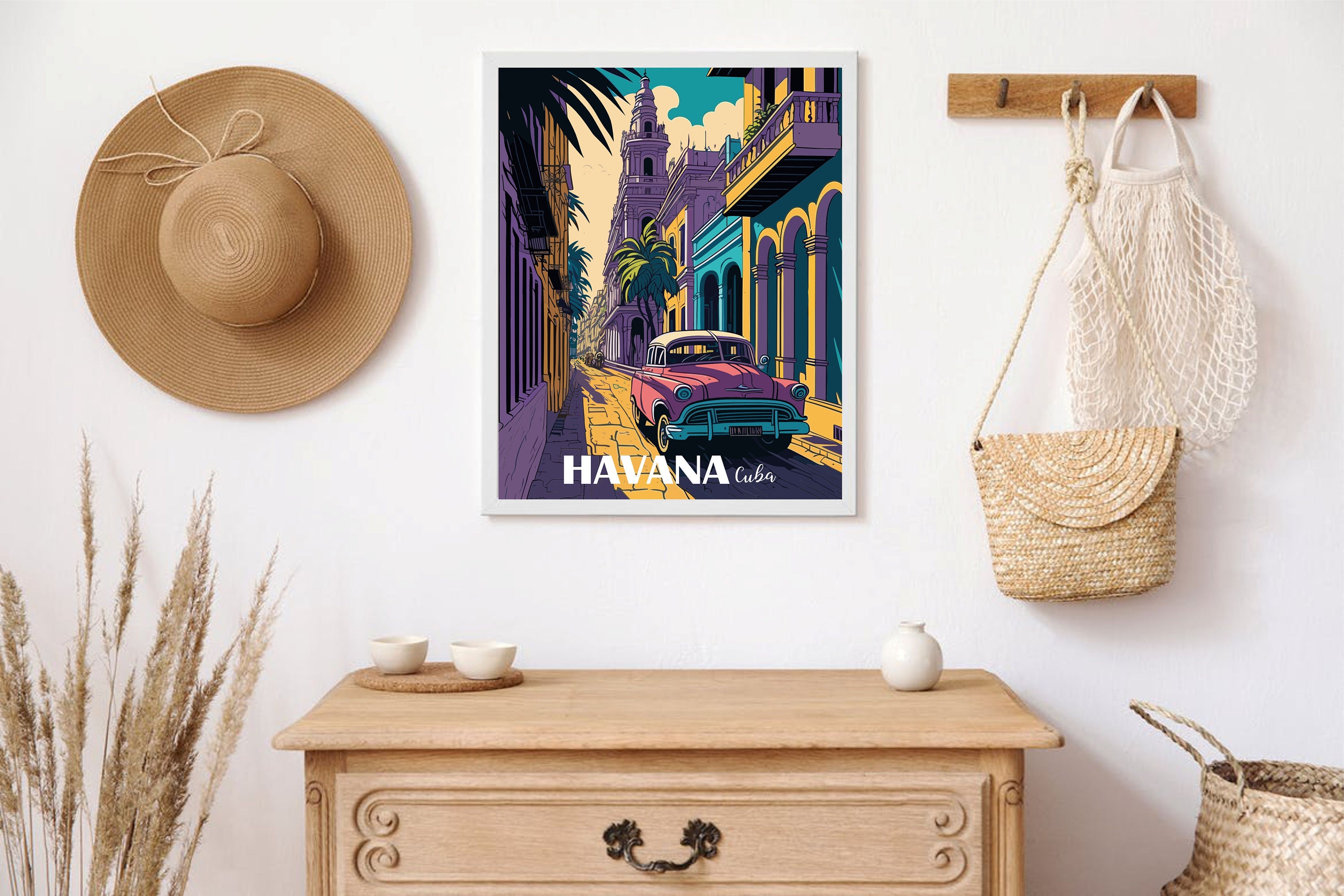 Havana Cuba Travel Poster Cuban Art Printable Vintage Wall Art Retro ...