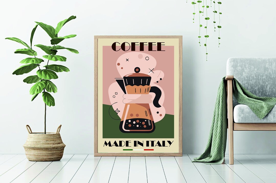 Retro Coffee Poster Printable Kitchen Wall Art Coffee Shop Poster ...