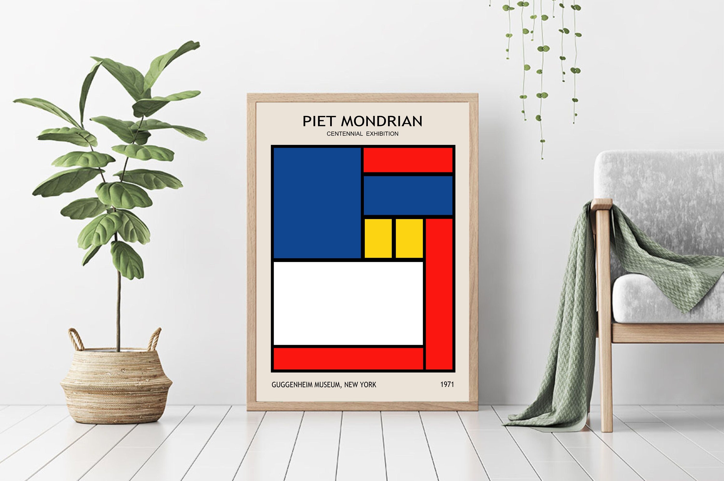 Mondrian Poster Piet Mondrian Print Geometric Abstract Wall Art ...