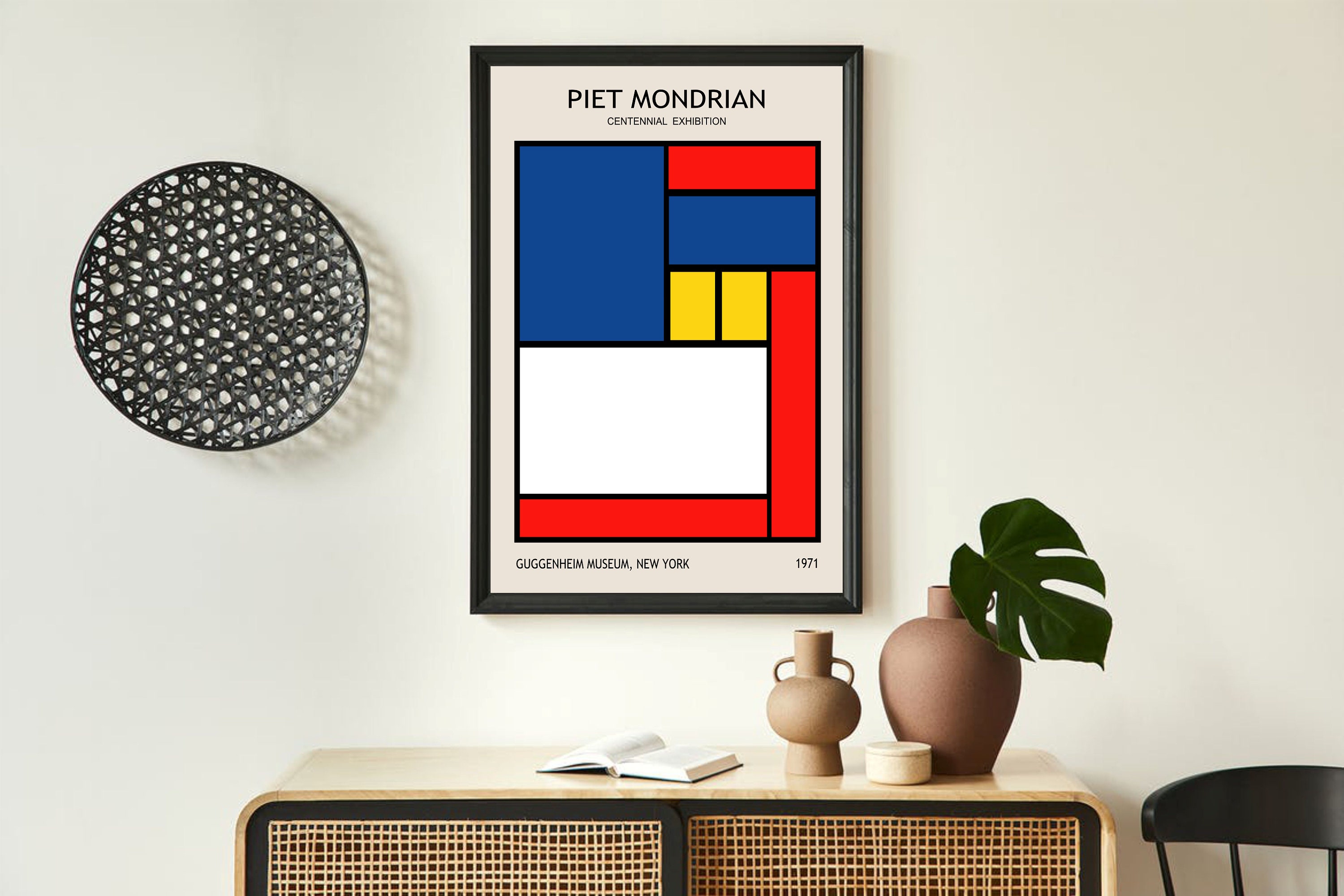 Mondrian Poster Piet Mondrian Print Geometric Abstract Wall Art ...