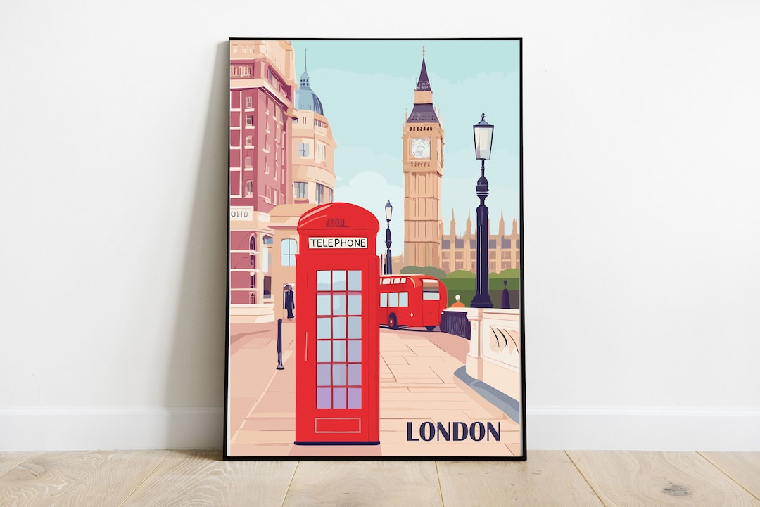 London England Travel Poster London City Vintage Poster Printable Wall ...