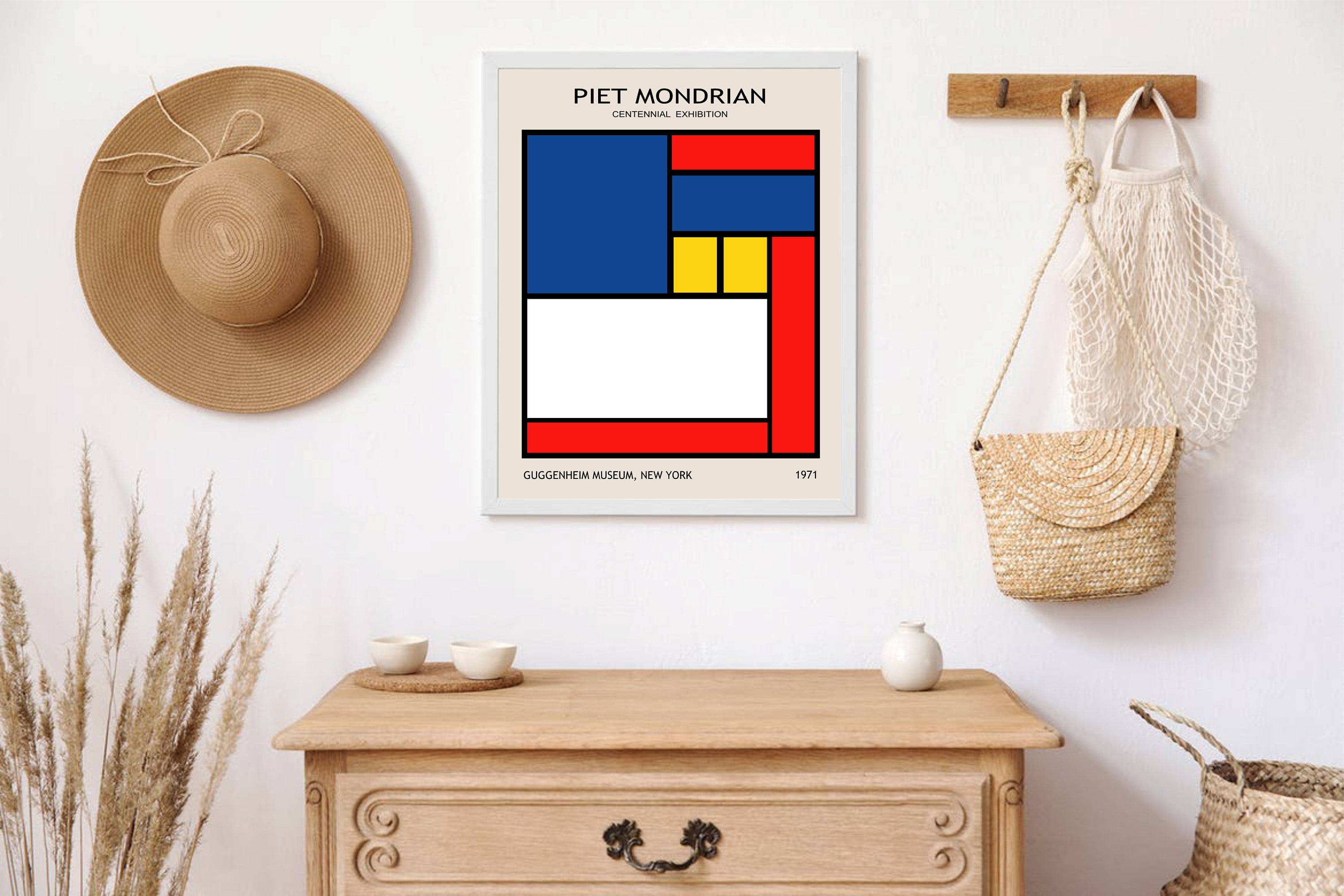 Mondrian Poster Piet Mondrian Print Geometric Abstract Wall Art ...