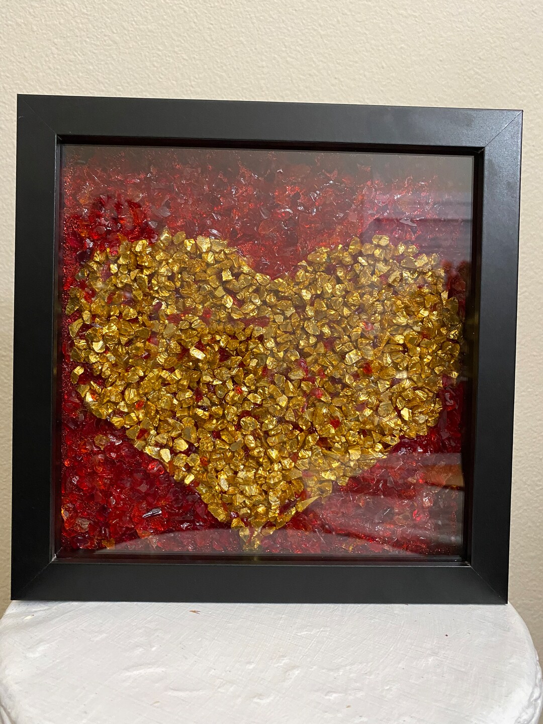 Crushed Glass Valentine’s Heart - Etsy