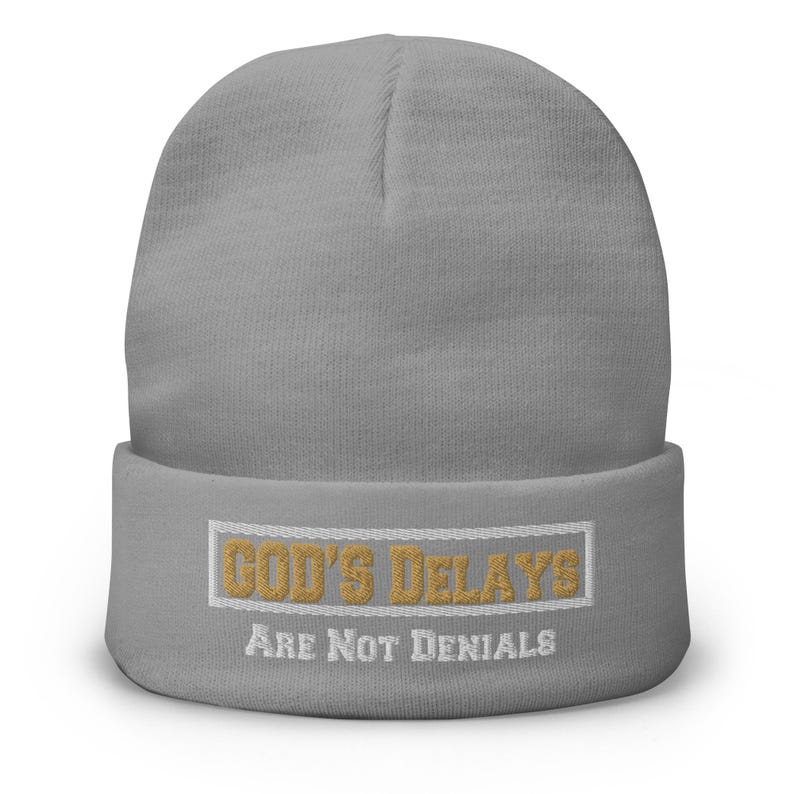 Faith Beanie "god's Delays Are Not Denials" Embroidered Hat, Christian ...