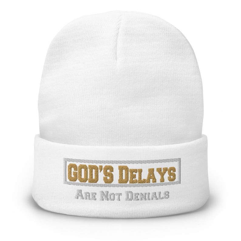 Faith Beanie "god's Delays Are Not Denials" Embroidered Hat, Christian ...