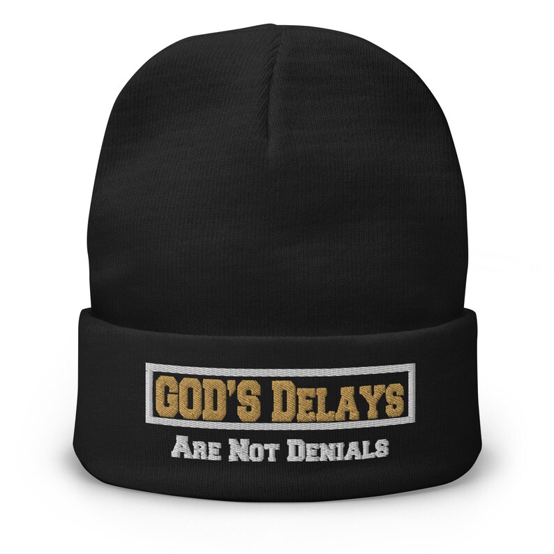 Faith Beanie "god's Delays Are Not Denials" Embroidered Hat, Christian ...
