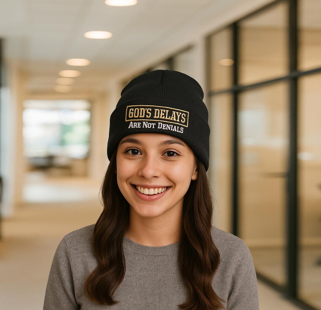 Faith Beanie "god's Delays Are Not Denials" Embroidered Hat, Christian ...