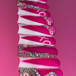 Pink XO Valentine Press on Nails - Etsy