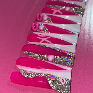 Pink XO Valentine Press on Nails - Etsy