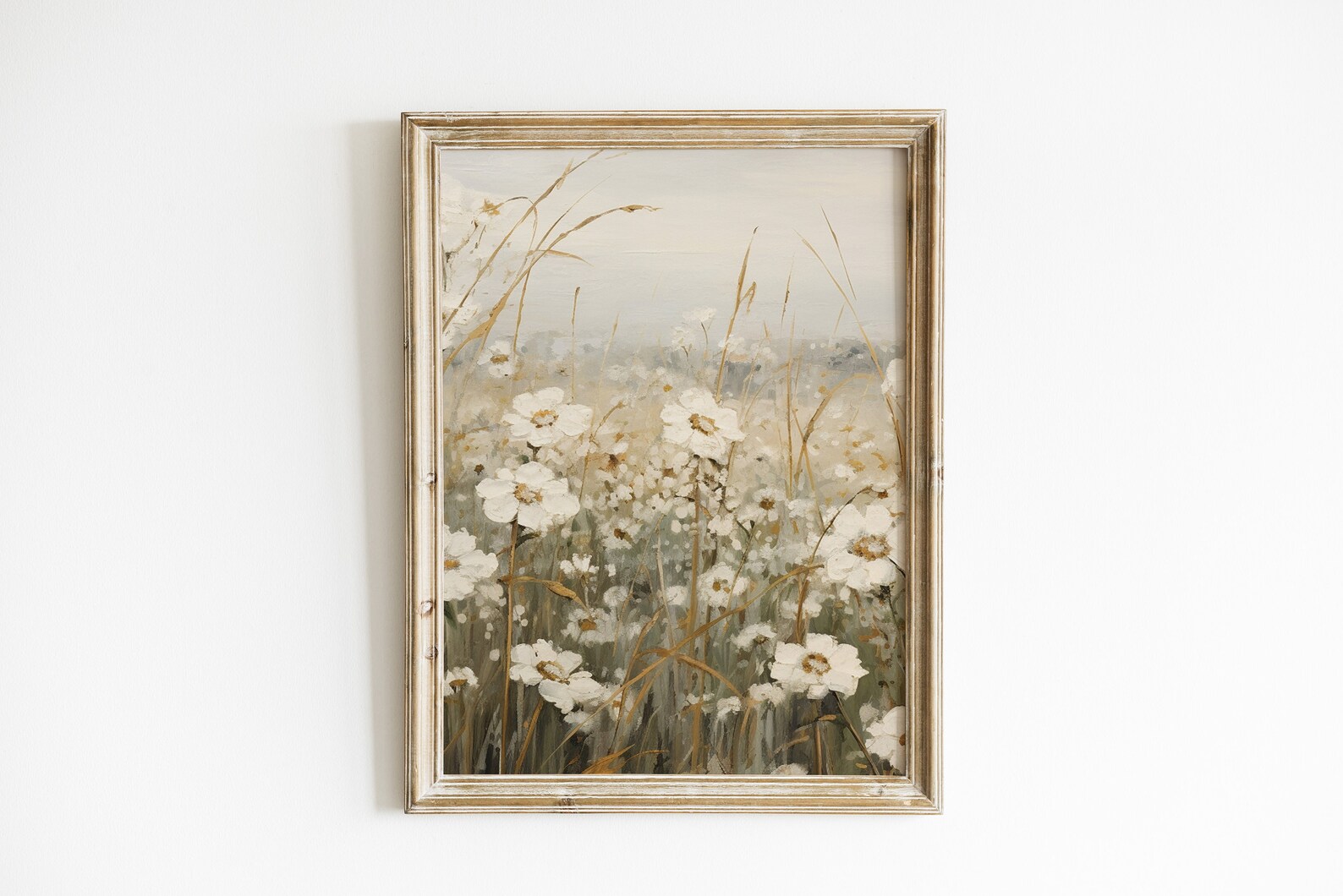 Fall Daisies Vertical Landscape Digital Wall Art | Vintage Daisy ...
