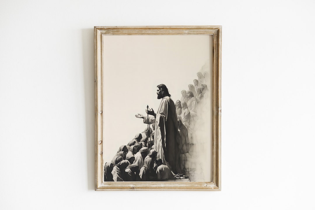 Jesus Teaching and Healing Wall Art Print | Jesus Printable Art ...