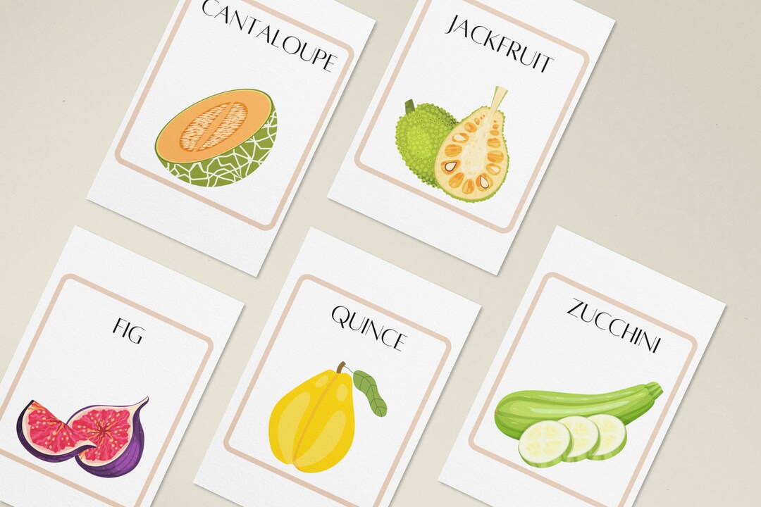 Fruit of the Alphabet Flash Cards - Etsy