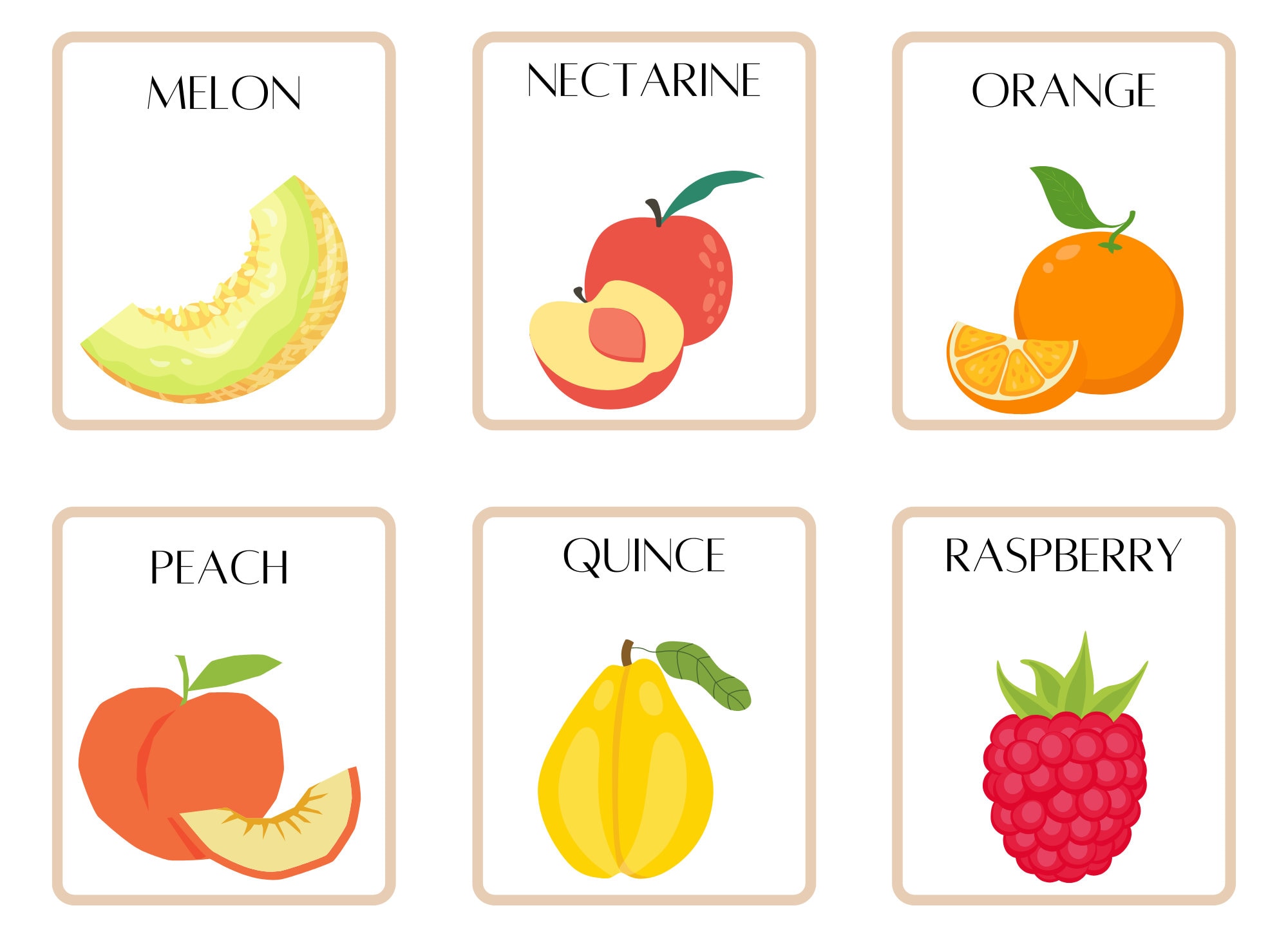 Fruit of the Alphabet Flash Cards - Etsy