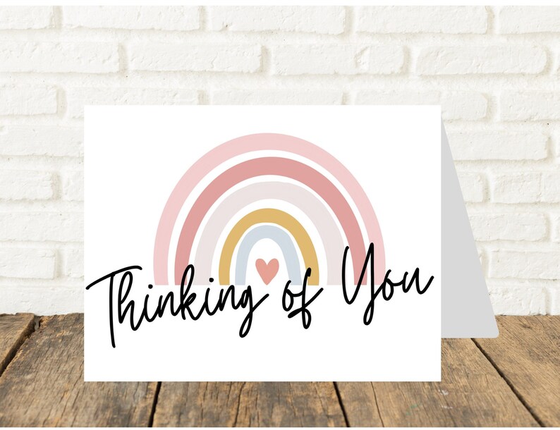 7x5 Minimalist Rainbow Thinking of You Card, Digital Download Only - Etsy