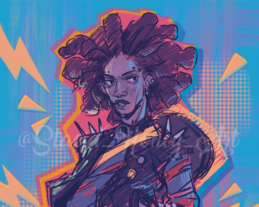 Spider Punk Hobie Brown | Across the Spiderverse Fanart Print | 5x7 and ...