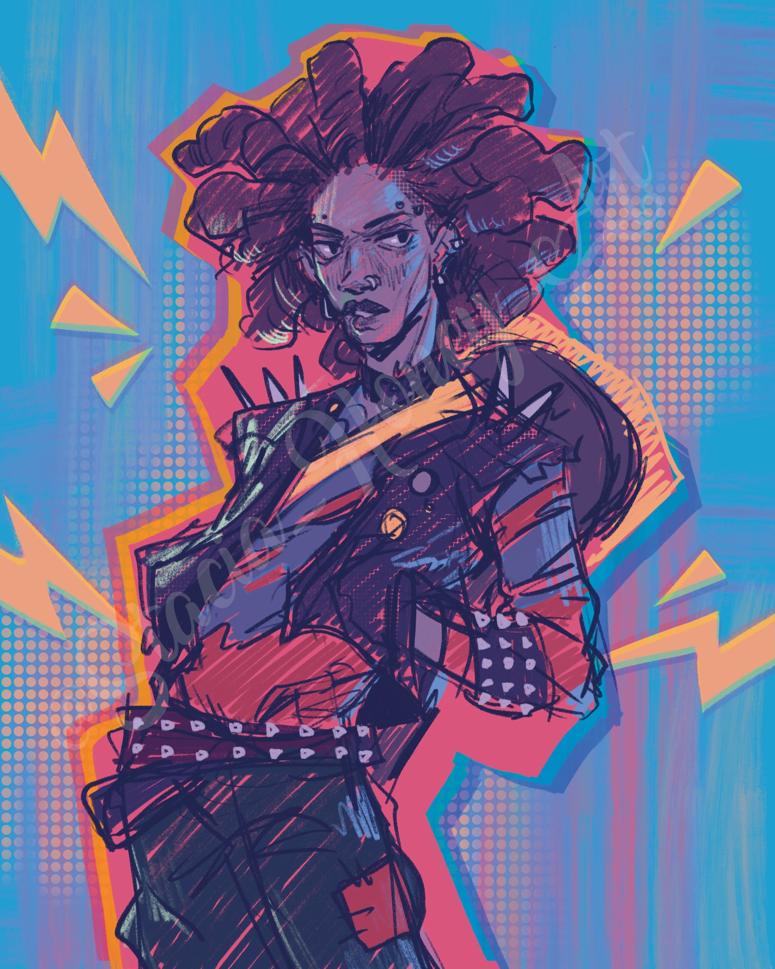 Spider Punk Hobie Brown | Across the Spiderverse Fanart Print | 5x7 and ...