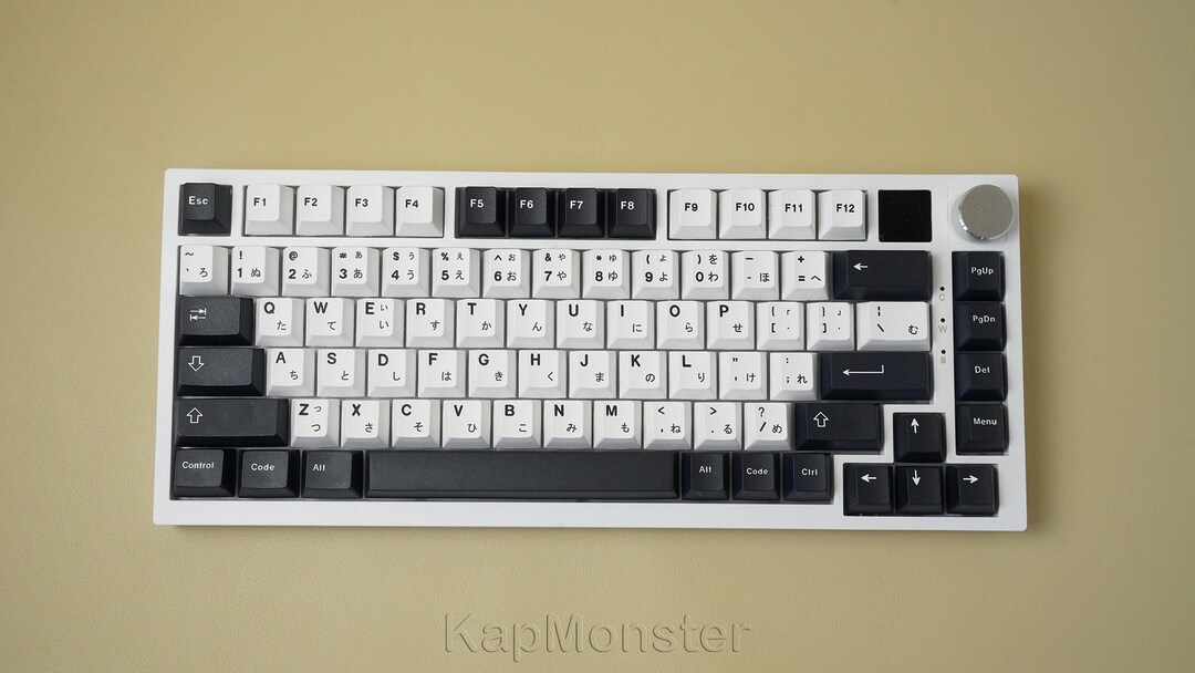 Japanese Style Minimal Black White 129 PCS Cherry Profile Anime Keycap ...