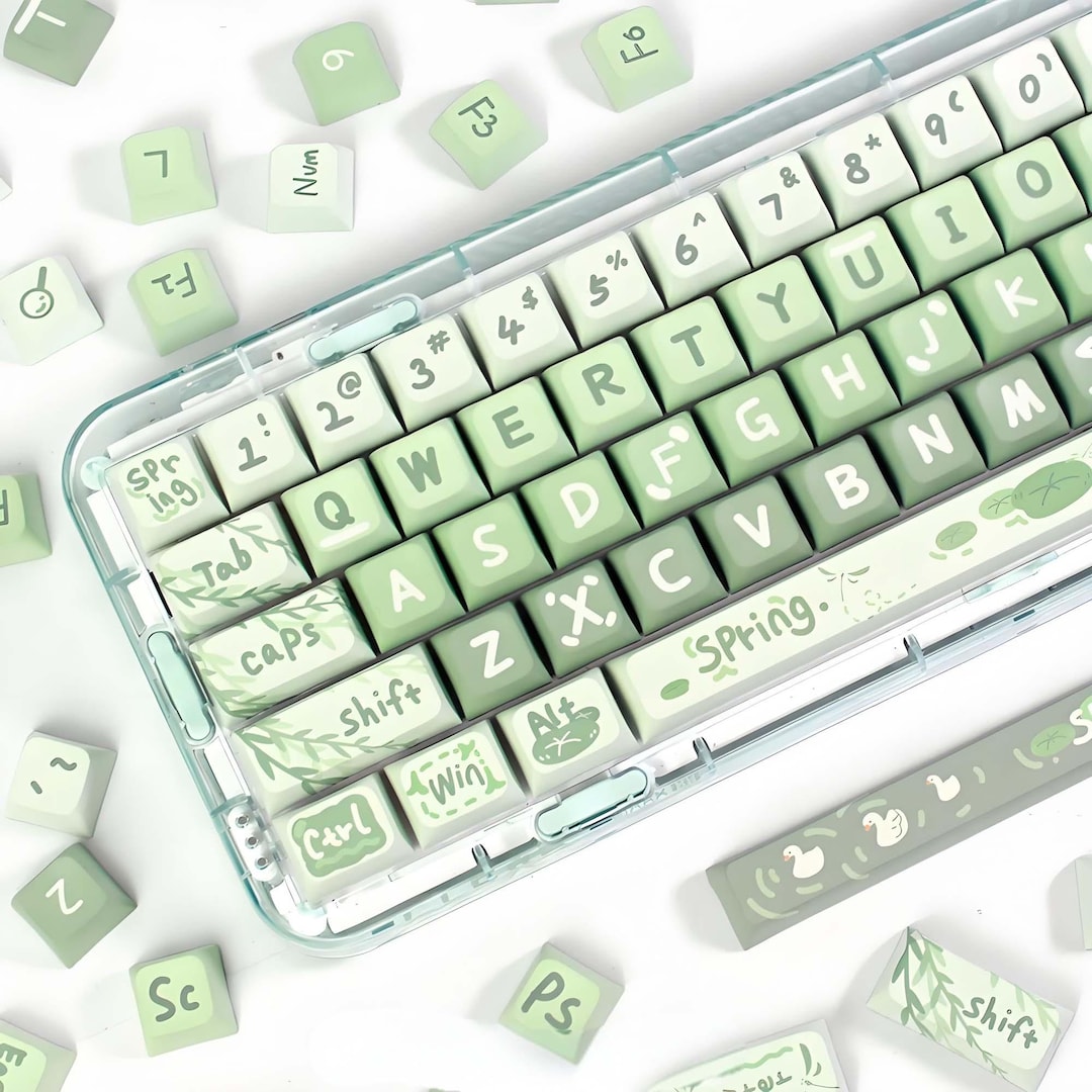 Mint Green PBT Keycap Set | Minimalist Keyboard, Cherry MX - Etsy