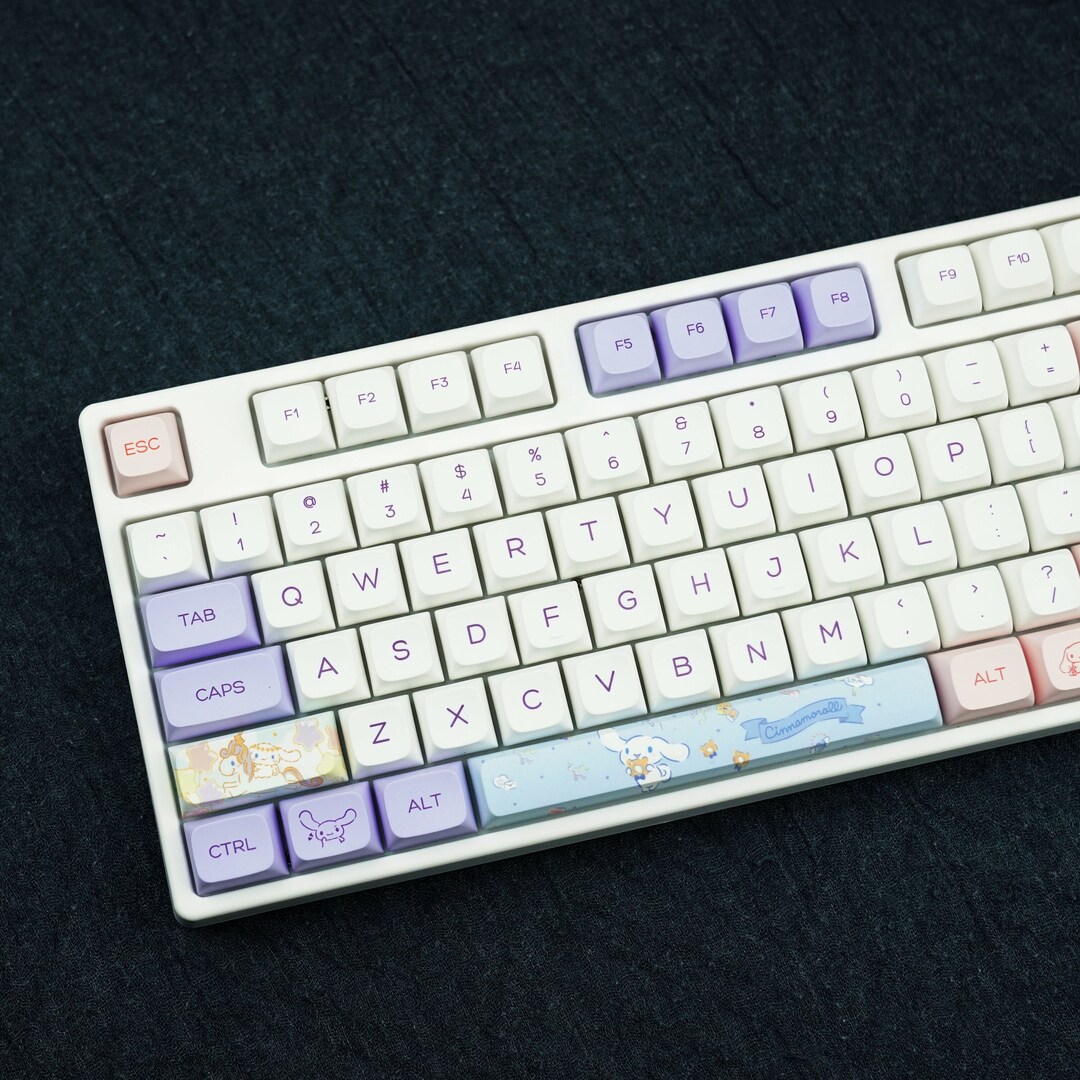 Japanese Style Colorful Cinnamoroll Theme Custom Amine Keycap Set 144 ...