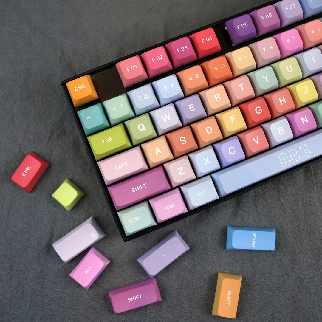 Cute Artisan Keycaps Rainbow Bear Theme Custom Amine Keycap - Etsy Canada