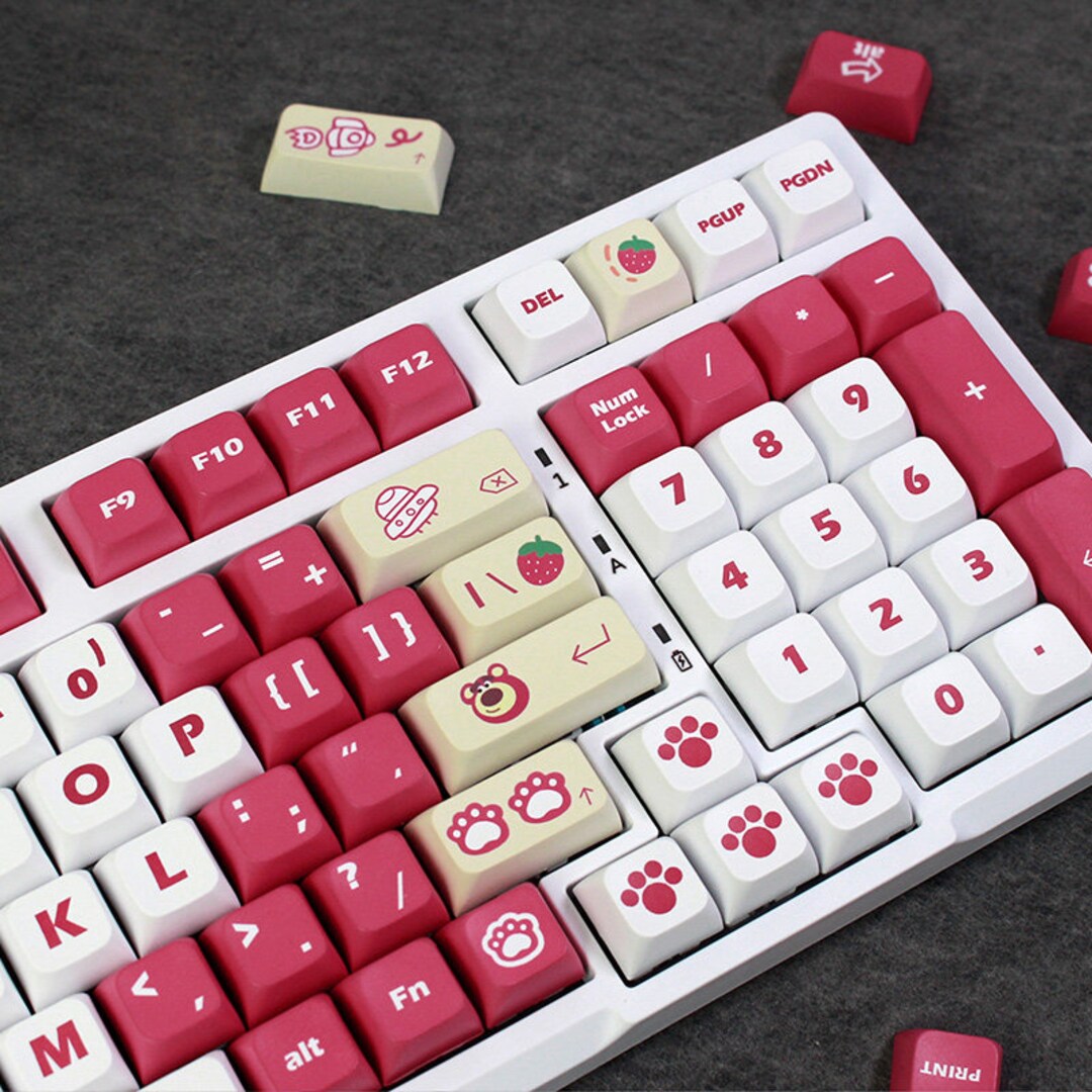 Pinky Bear Keycap Set 122 Pcs for Mechanical Keyboard XDA Profile PBT ...