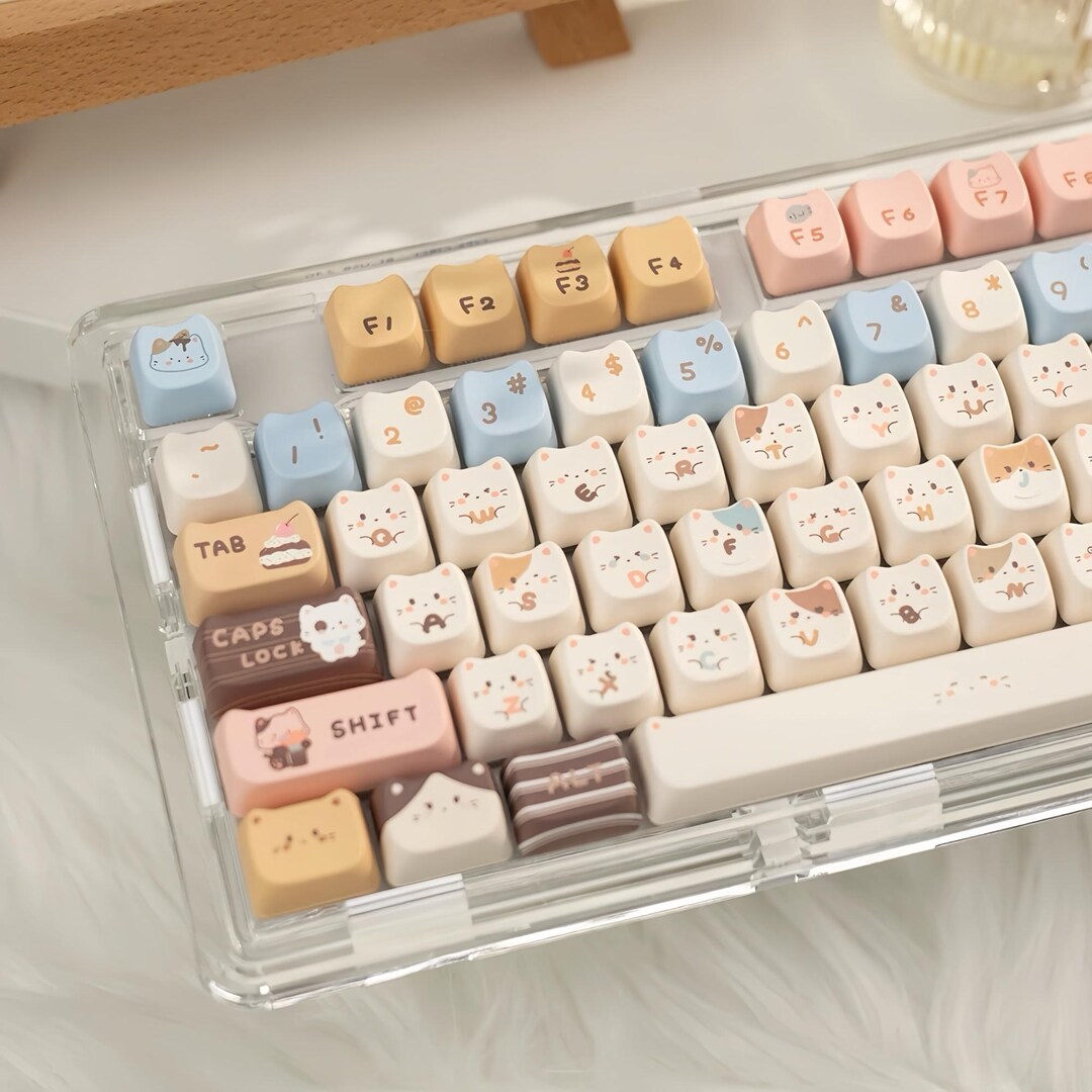 Anime Cat Keycap Set, MAO Profile 124 Keys, PBT Dye-sublimation ...