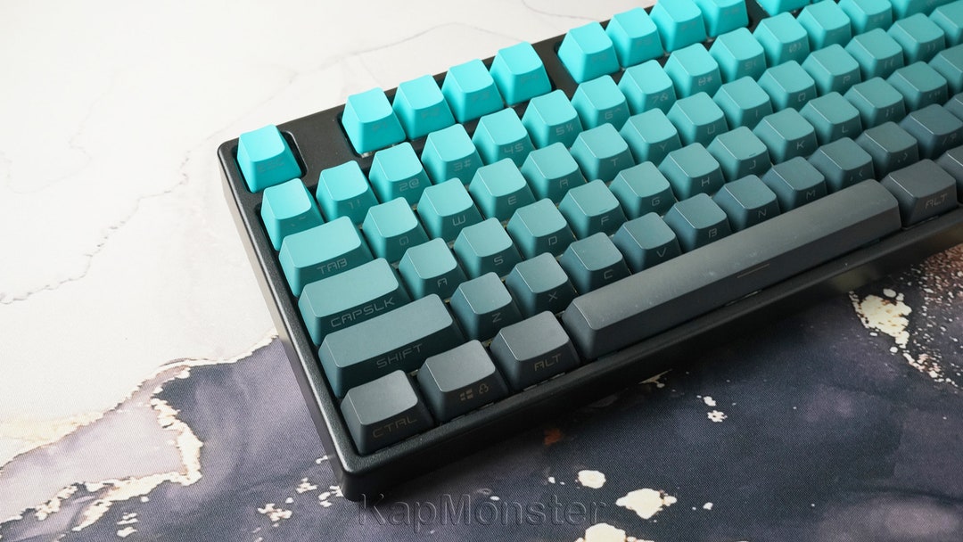 Japanese Style Gradient Cyan 134 PCS OEM Profile Anime Keycap Set for ...