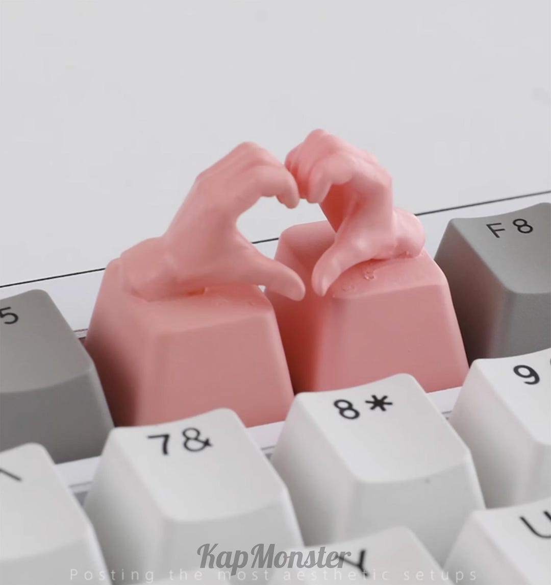 Love Gesture | Clay Handmade | Two Keycaps for Mechanical Keyboard ...