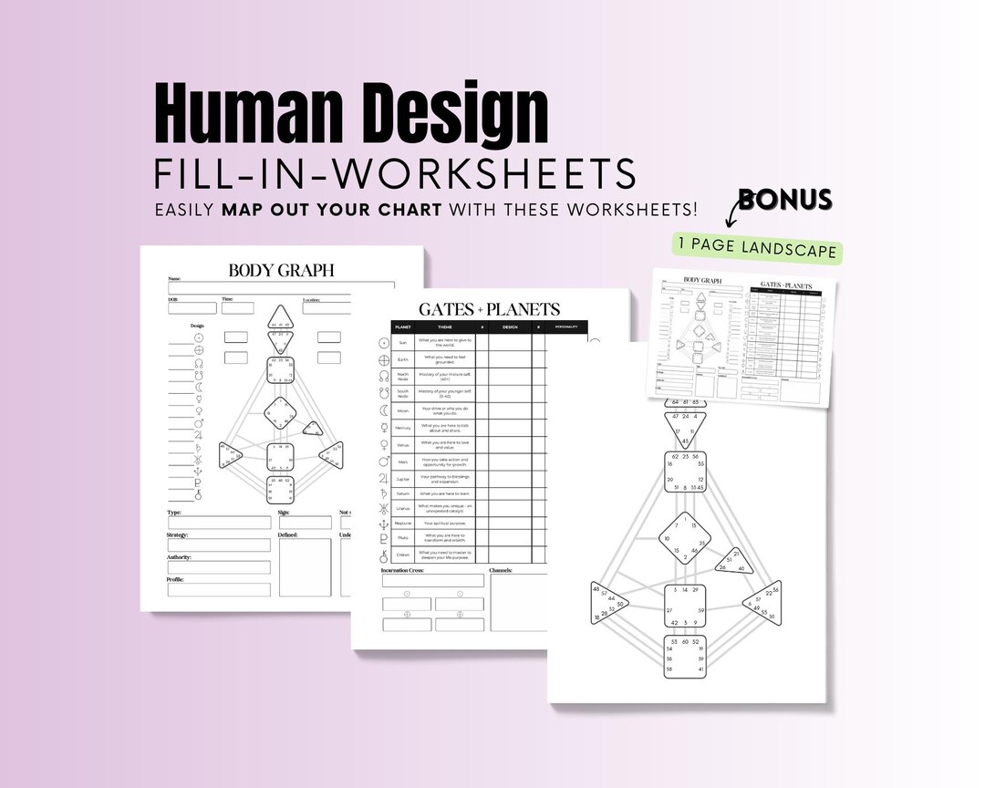 Human Design Chart Fill-in Worksheets: Body Graph & Gates (PDF) - Etsy