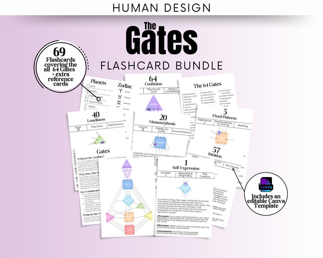 Human Design Flash Cards: Gates, Study Guide, Affirmations, Self ...