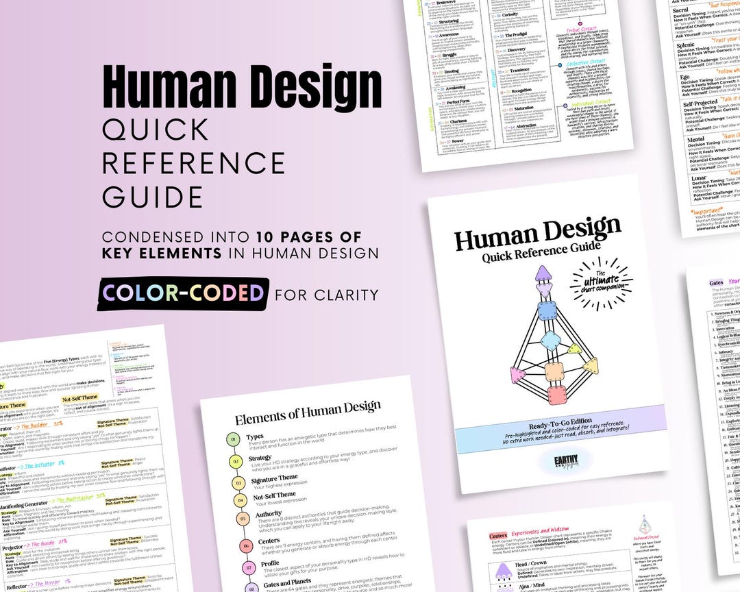 Human Design Quick Reference Guide: Cheat Sheet (digital Download) - Etsy