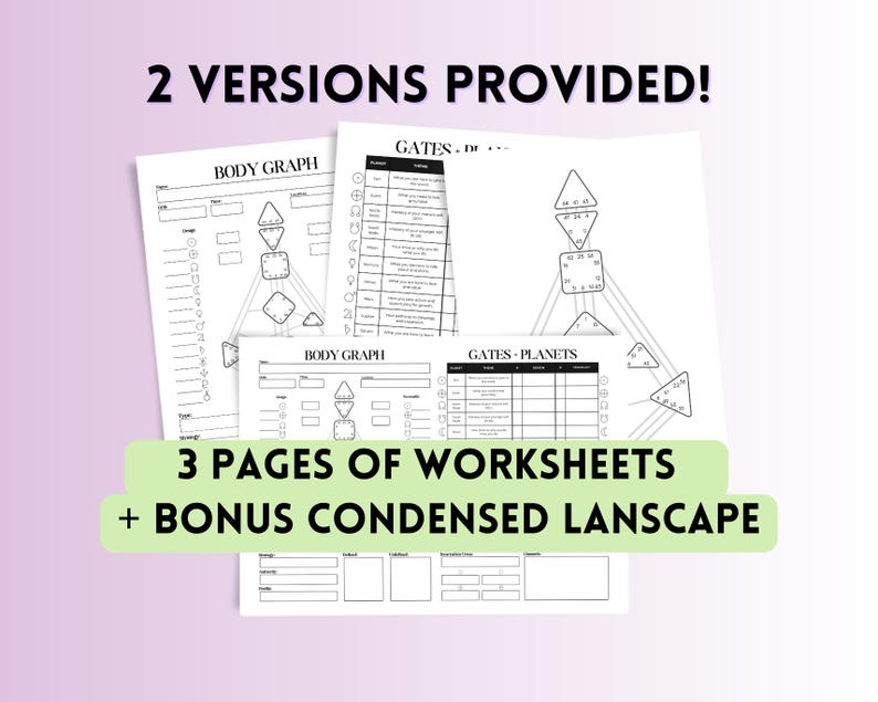 Human Design Chart Fill-in Worksheets: Body Graph & Gates (PDF) - Etsy