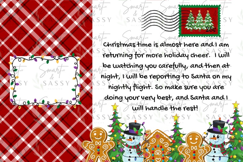 Elf Postcard Digital Design PNG Instant Download Christmas - Etsy
