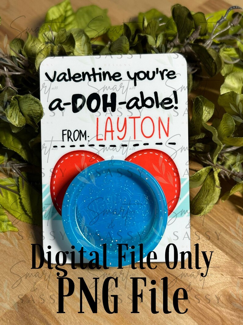 Kids Playdough Card Digital Design | Valentines Playdough Card PNG ...