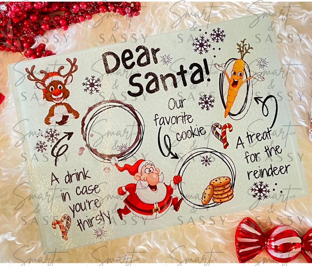Dear Santa Tray Digital Design Png | Santa Tray | Milk and Cookies ...