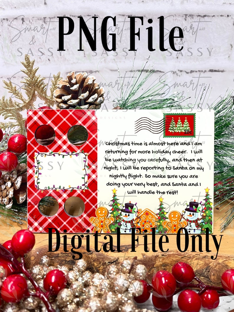 Elf Postcard Digital Design PNG Instant Download Christmas - Etsy