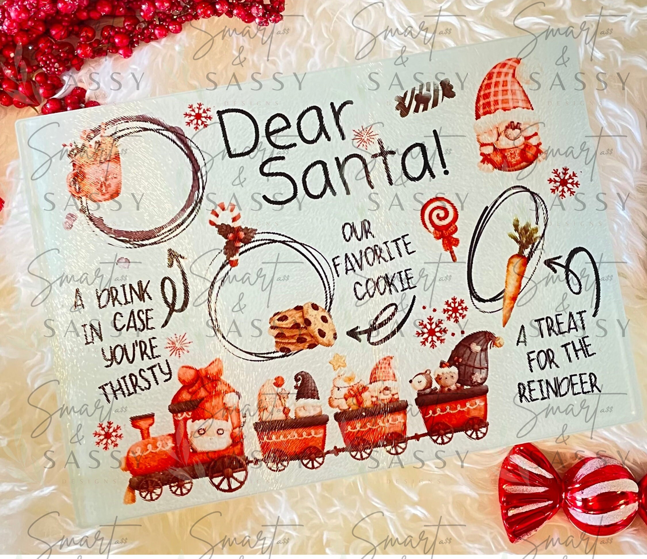 Dear Santa Tray Digital Design Png Santa Tray Milk and - Etsy UK