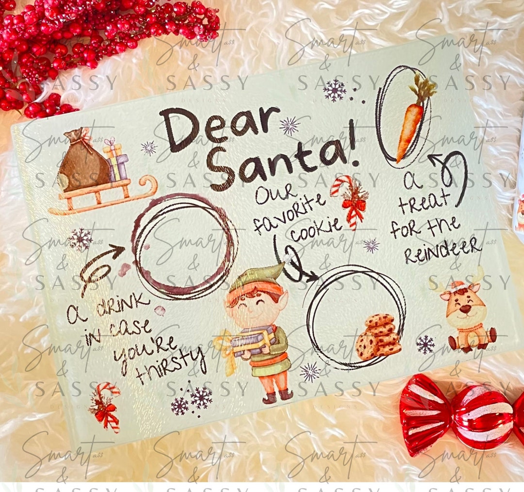 Dear Santa Tray Digital Design PNG | Santa Tray | Milk and Cookies ...