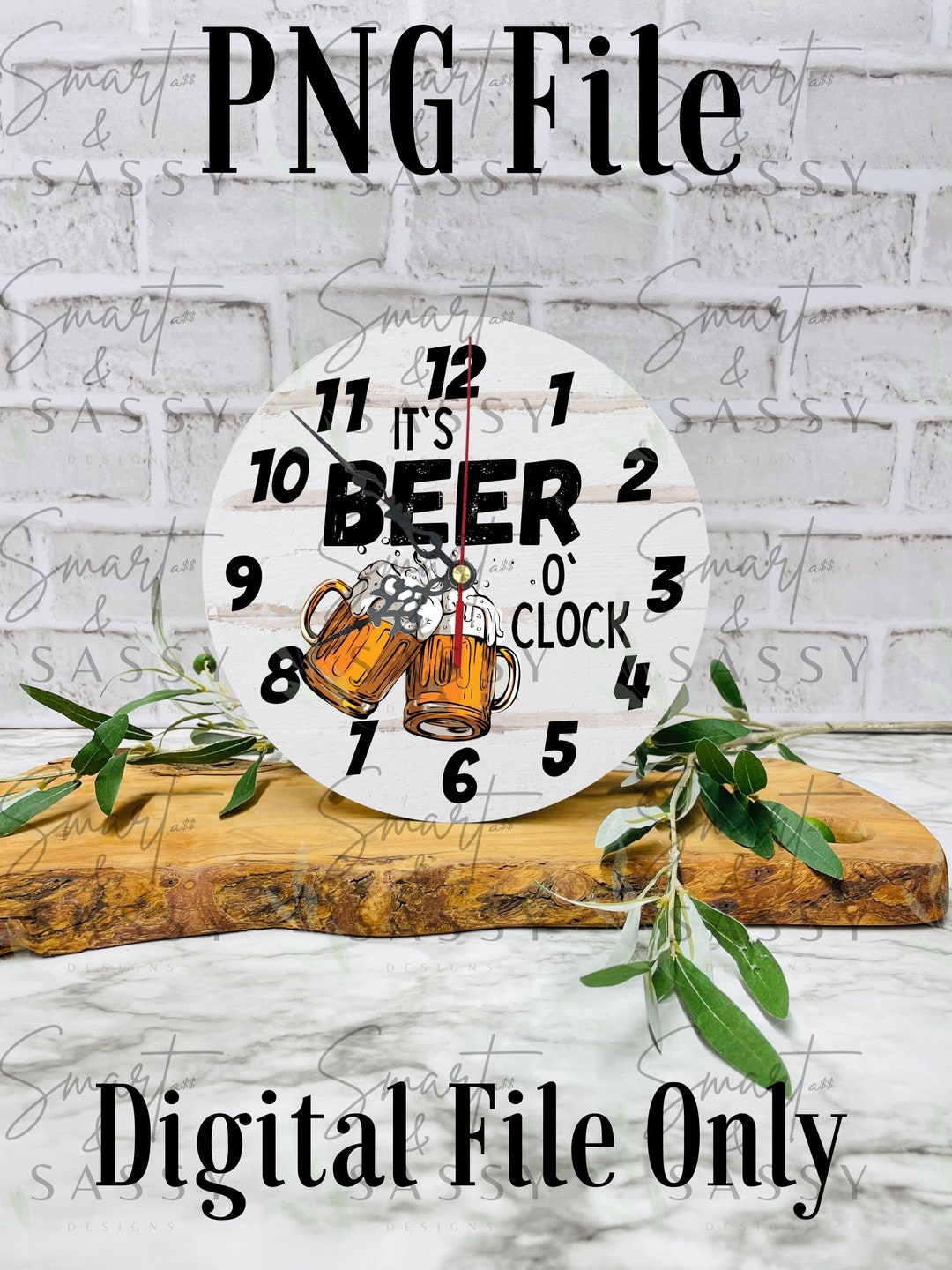 Its Beer O'clock Digital Design | Clock Design PNG | Round Clock ...