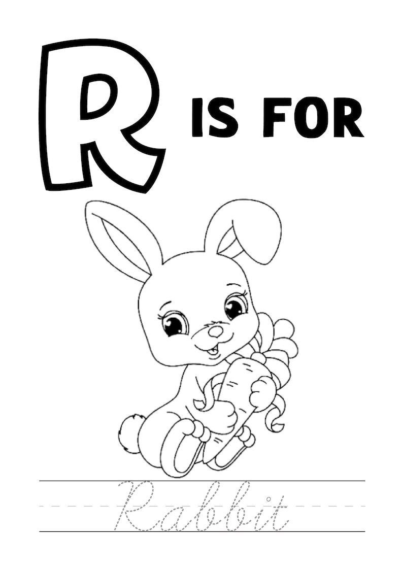 Coloring Pages Drawing for Kids Printable ABC Baby - Etsy