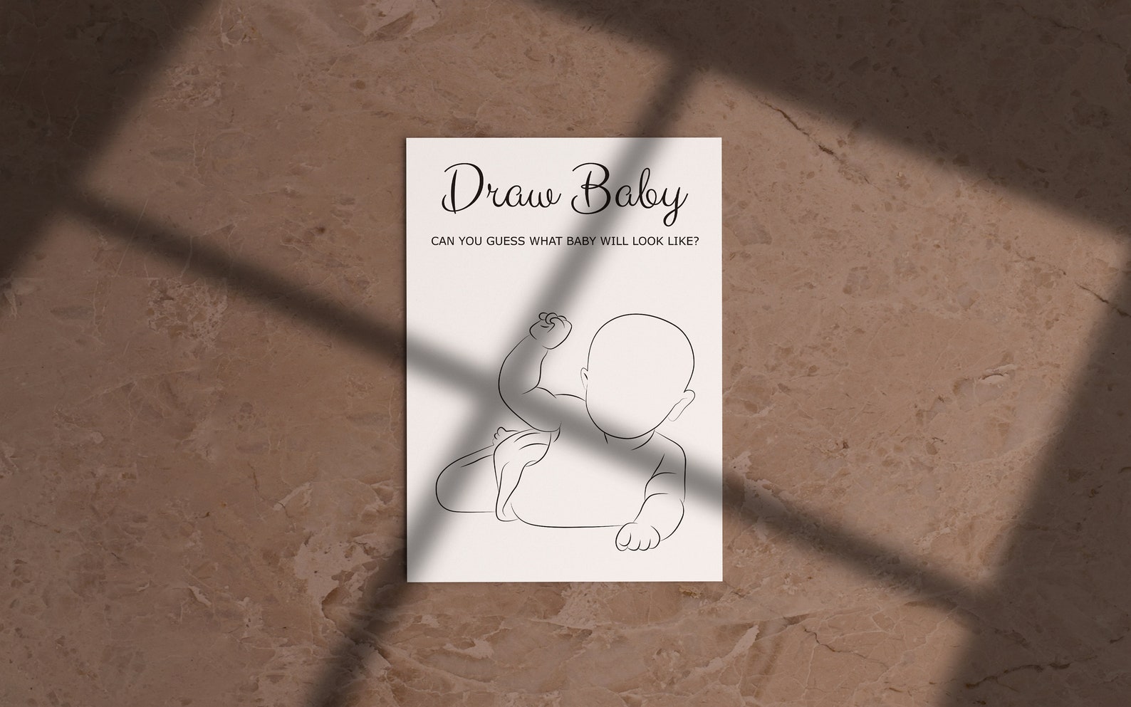 Printable Baby Shower Game Minimalist Draw Baby Game - Etsy