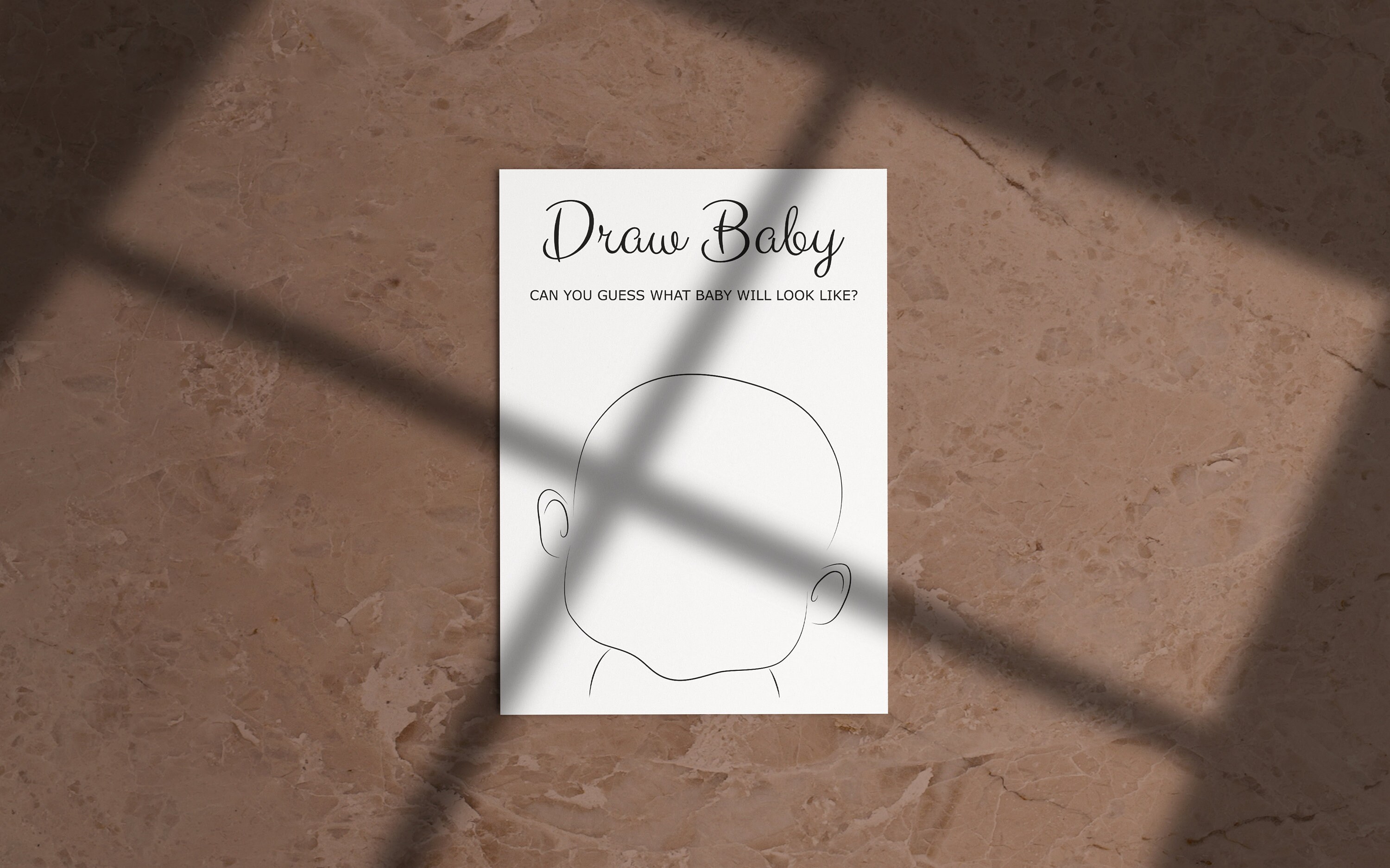 Printable Baby Shower Game Minimalist Draw Baby Game Template Editable ...