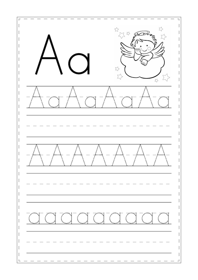 Preschool ABC Worksheets Writing Pages Drawing for Kids Printable ABC ...