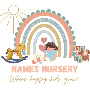 Premade Logo Design, Preschool Logo, Daycare Logo Design, Personalized ...