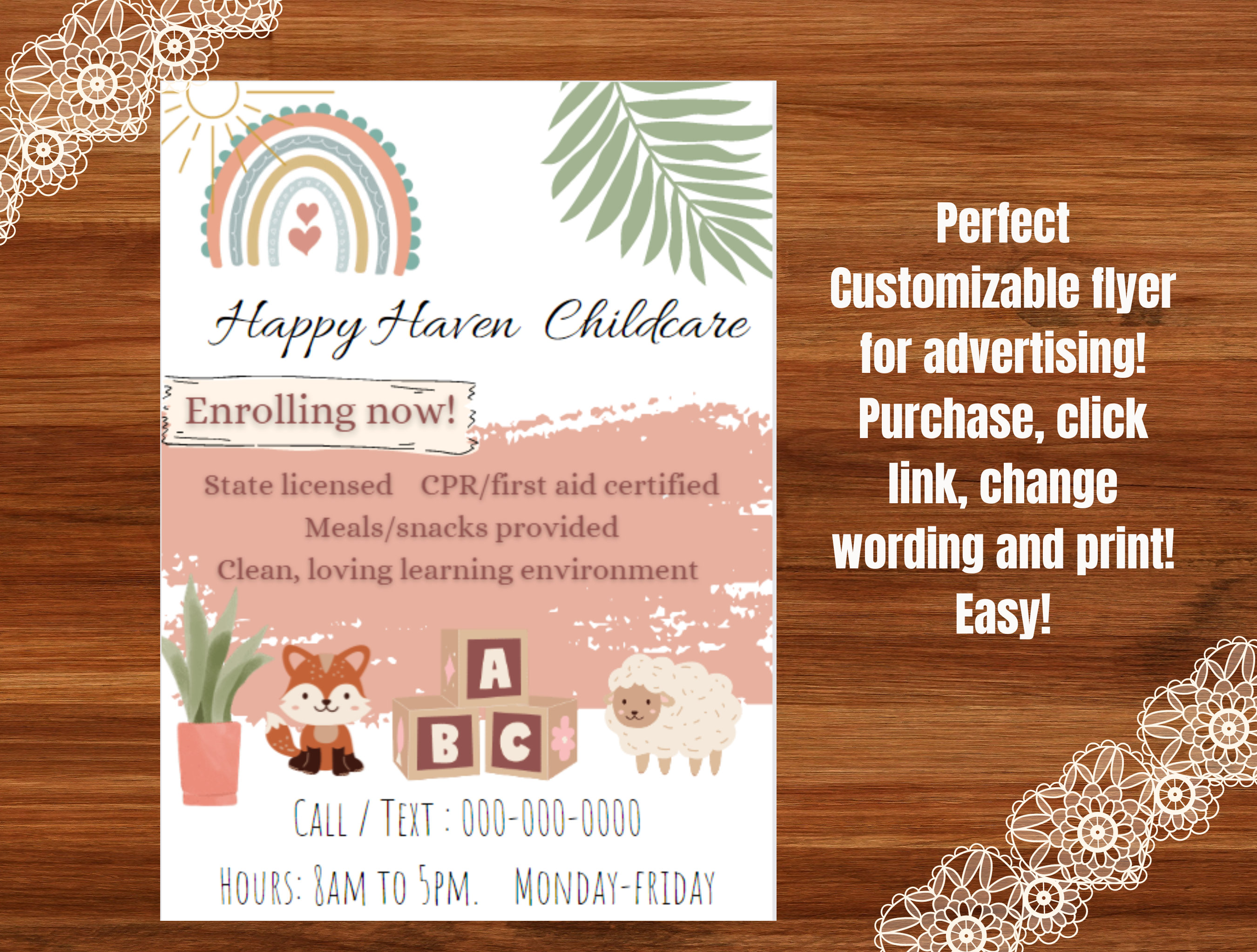 Child Care Flyer Template Great for Babysitting With a Playtime Theme ...