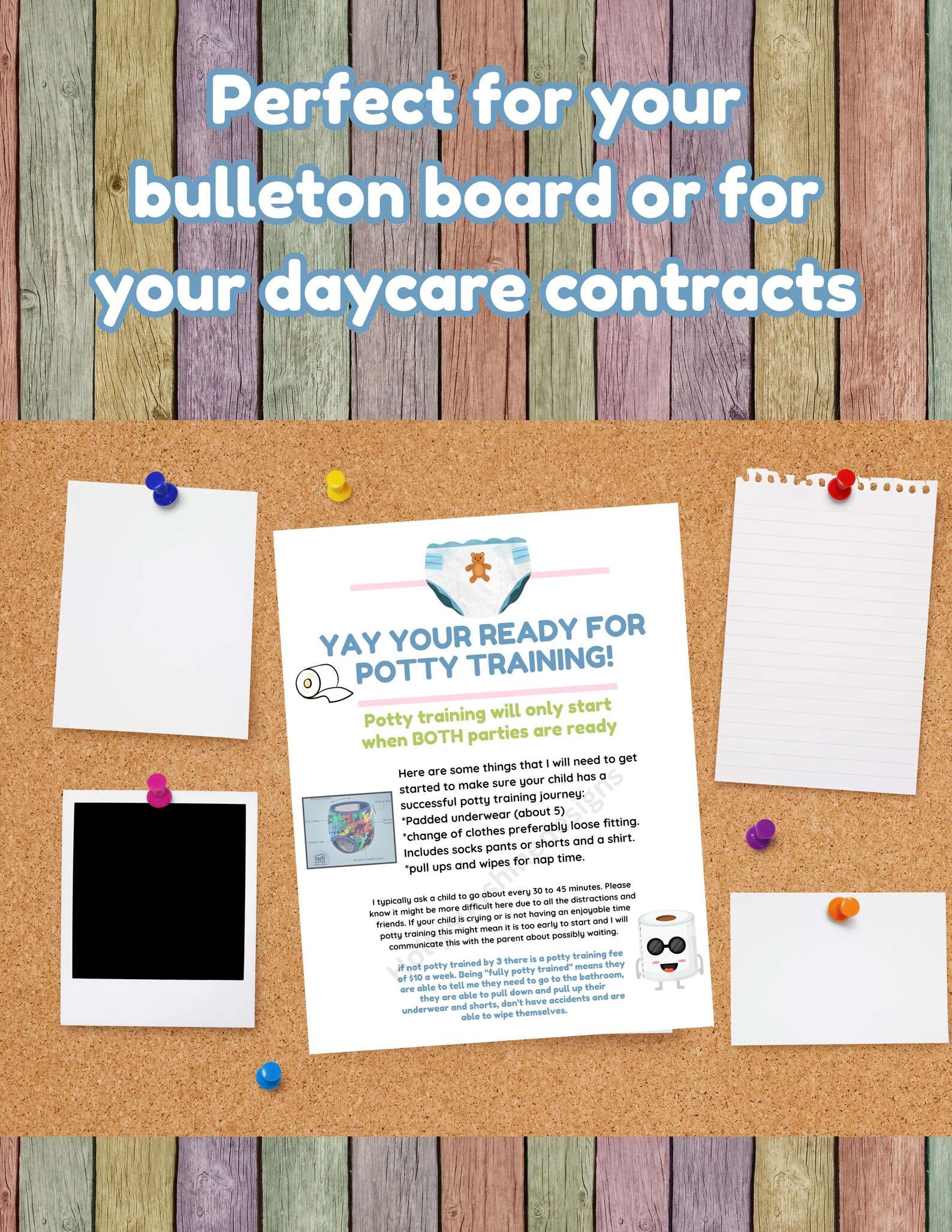 Daycare Potty Training Contract, Behavior Chart (canva Editable ...