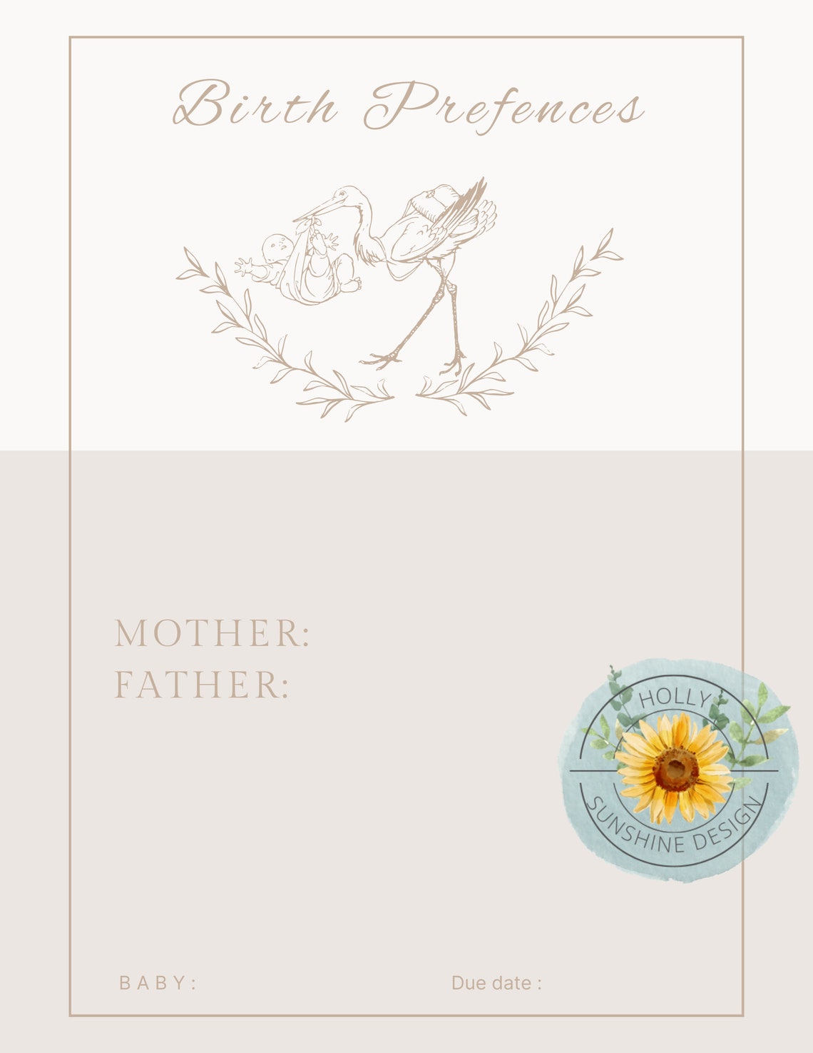 Birth Plan Template / Birth Plan Printable / Natural Birth Plan / Birth ...