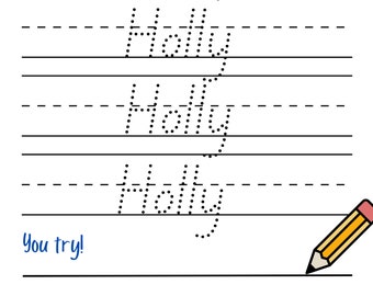 Custom Name Tracing Sheet Handwriting Practice Personalized Name Trace ...