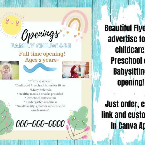 Daycare Openings Flyer - Etsy