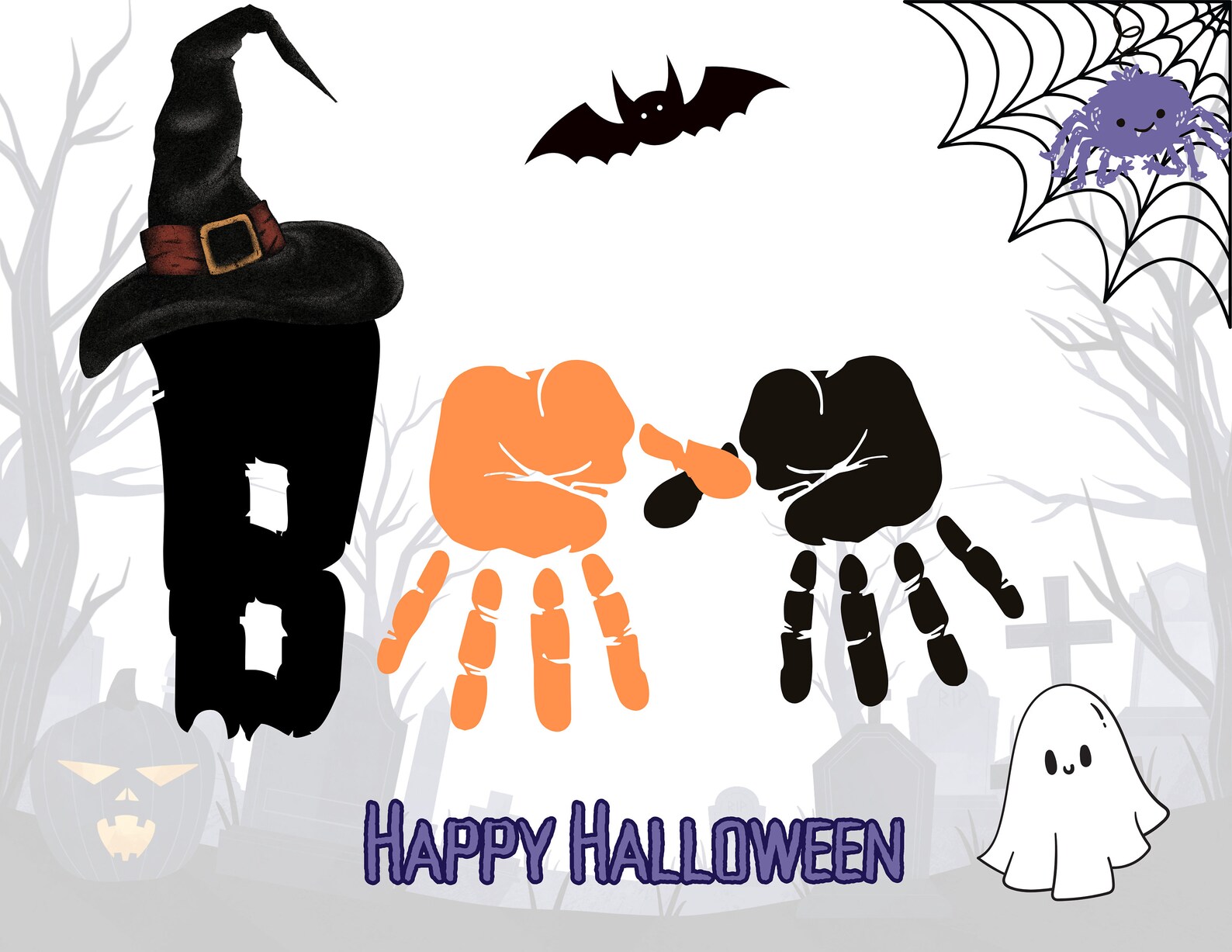 Halloween Printables for Kids, Preschool Handprint Art, Toddler Craft ...